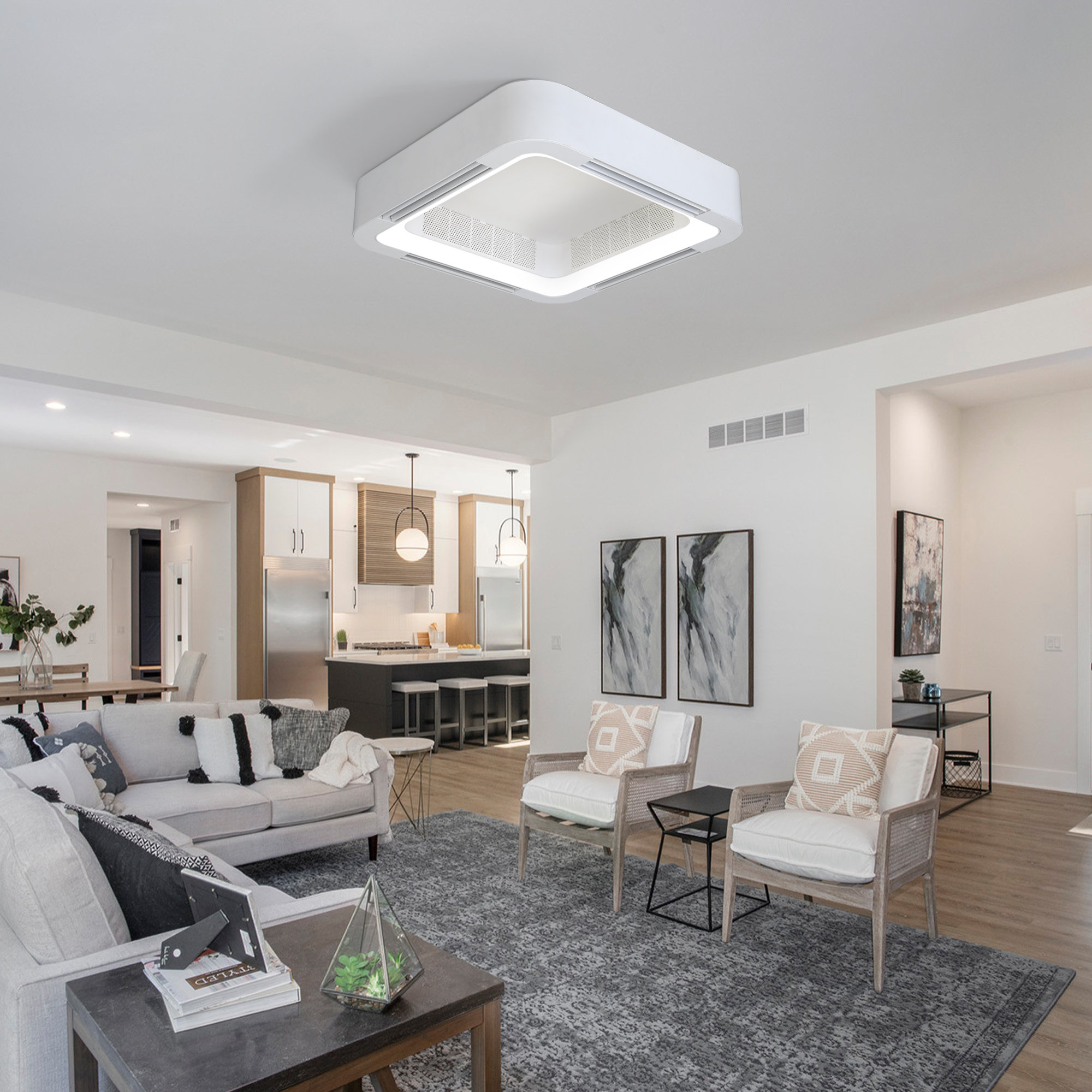 Ebern Designs 23'' Bladeless Dimmable Led Ceiling Fan With Remote ...