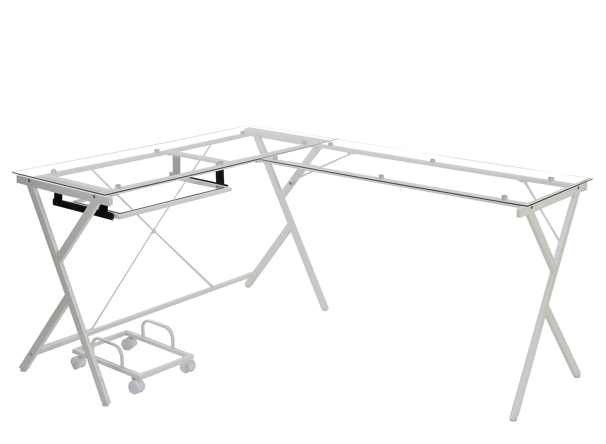 Inbox Zero Photiades Glass L-Shape Desk | Wayfair