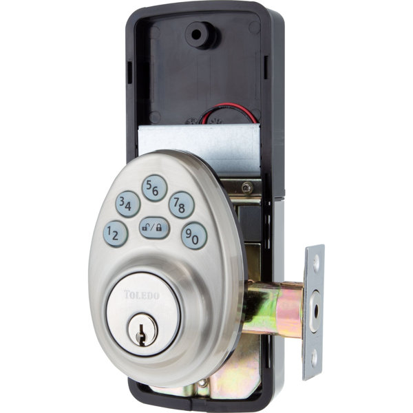 Toledo Fine Locks Satin Nickel Oval Shape Electronic Deadbolt - Wayfair ...