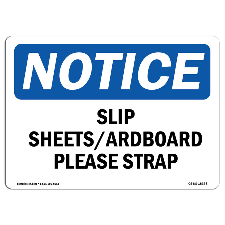 SignMission Slip Sheets Cardboard Please Strap Sign | Wayfair