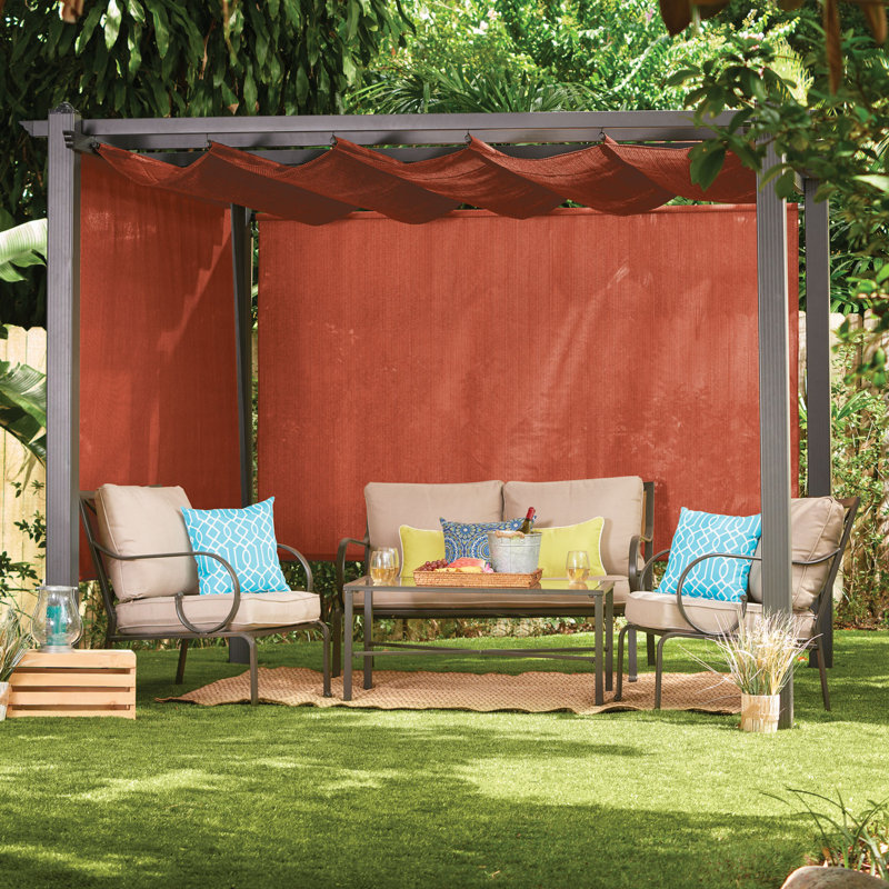 Coolaroo Aurora 9' W x 9' D Aluminum Pergola with Canopy & Reviews ...