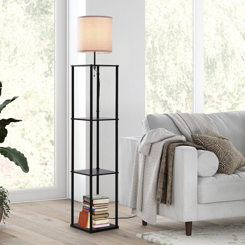 Ebern Designs Detine 63'' Dimmable Column Floor Lamp "& Reviews" | Wayfair