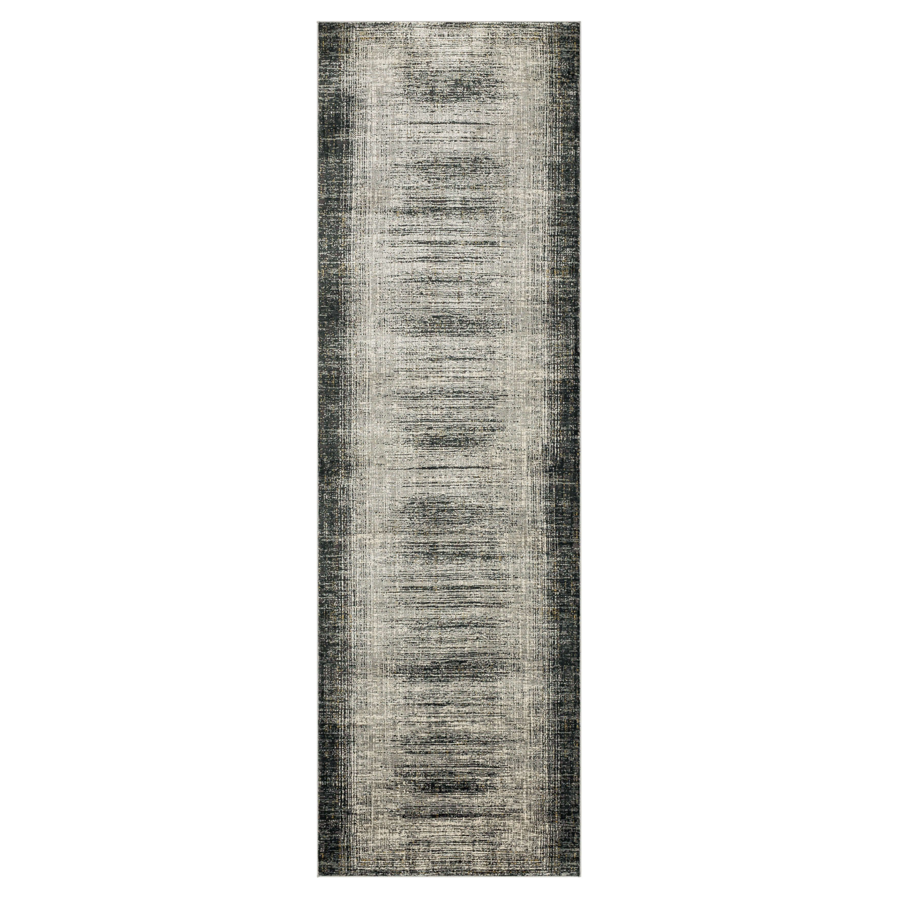 Karastan Turin Abstract Power Loomed Rayon/Vicose Area Rug in Black ...
