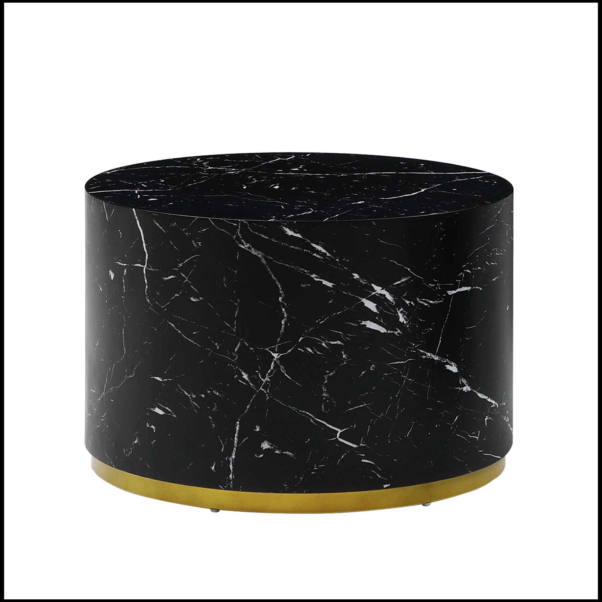 Mercer41 Table de cocktail en marbre Manolya avec base en métal doré ...