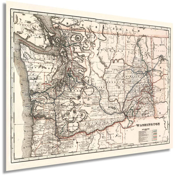 HISTORIC PRINTS " 1888 Map Of Washington State " - Wayfair Canada