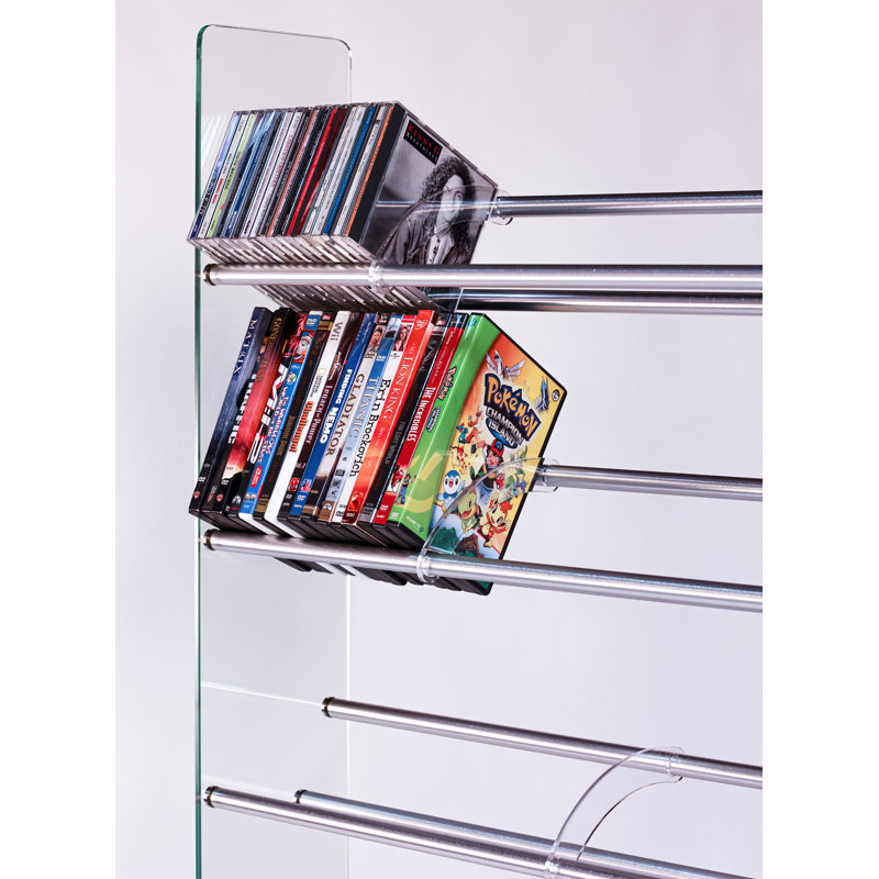 Symple Stuff Glass DVD/CD Rack for Storage 792 CDs 552 DVDs & Reviews ...