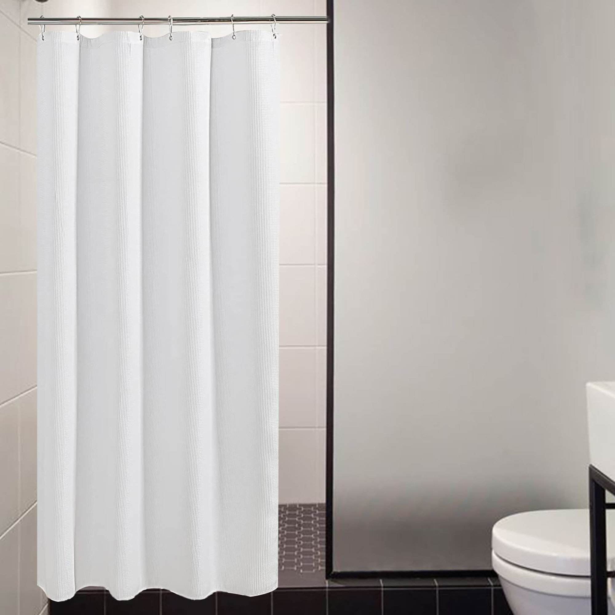 Latitude Run® Heavy Duty Waffle Shower Curtain for Stall - Hotel ...