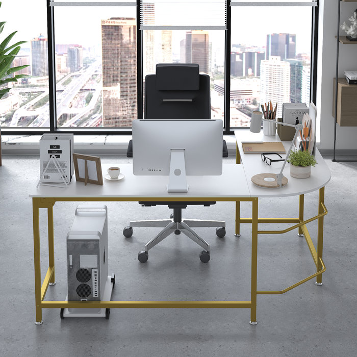 Zipcode Design™ Arlie L-Shaped Metal Base Desks & Reviews | Wayfair