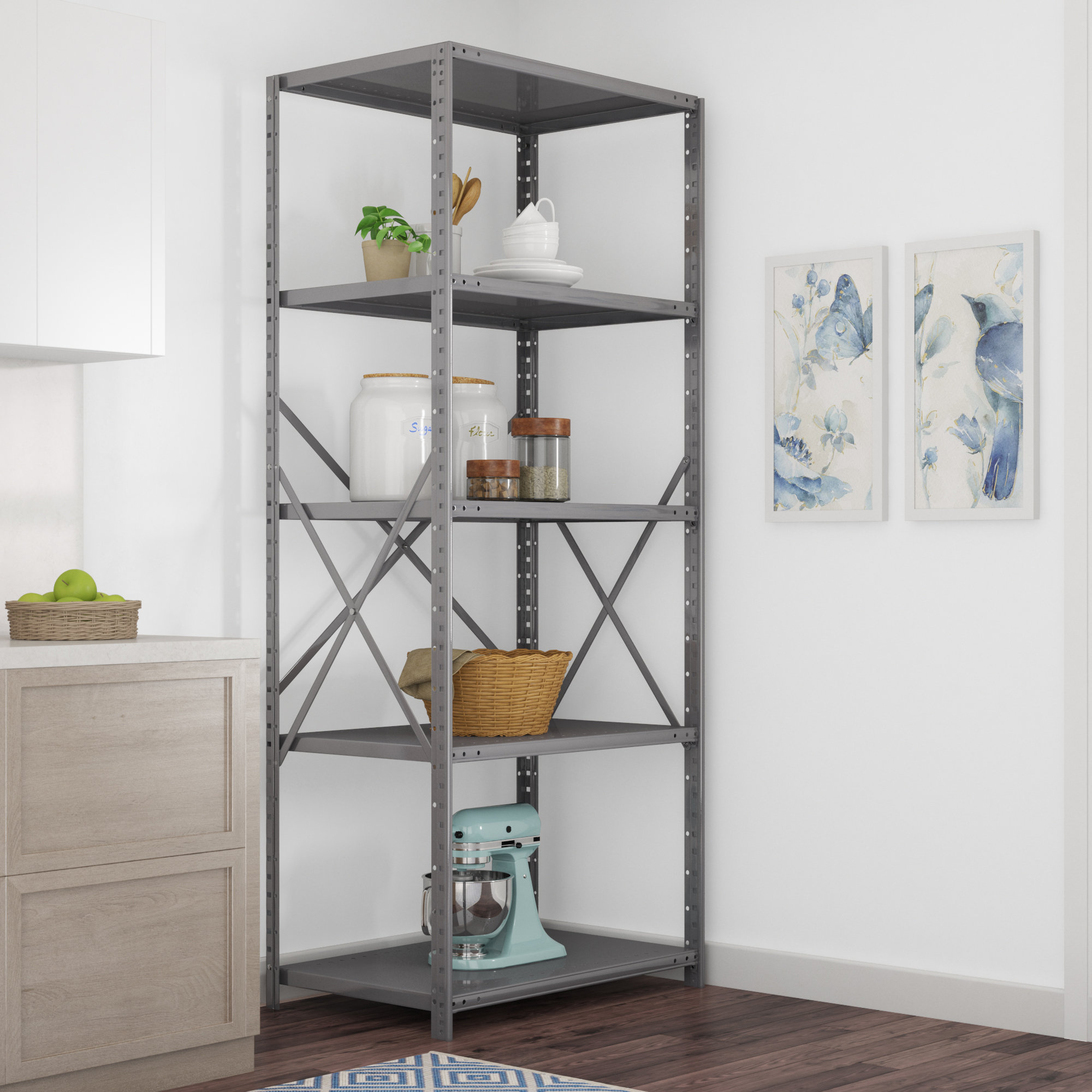 Hallowell Hi-Tech Extra Heavy-Duty Open Type 4 Shelf Shelving Unit ...
