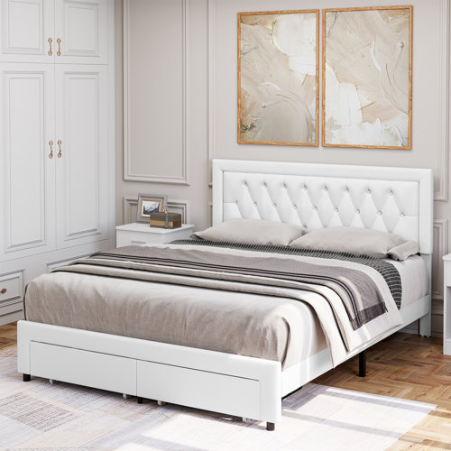 Full & Double Upholstered Platform Beds You'll Love | Wayfair