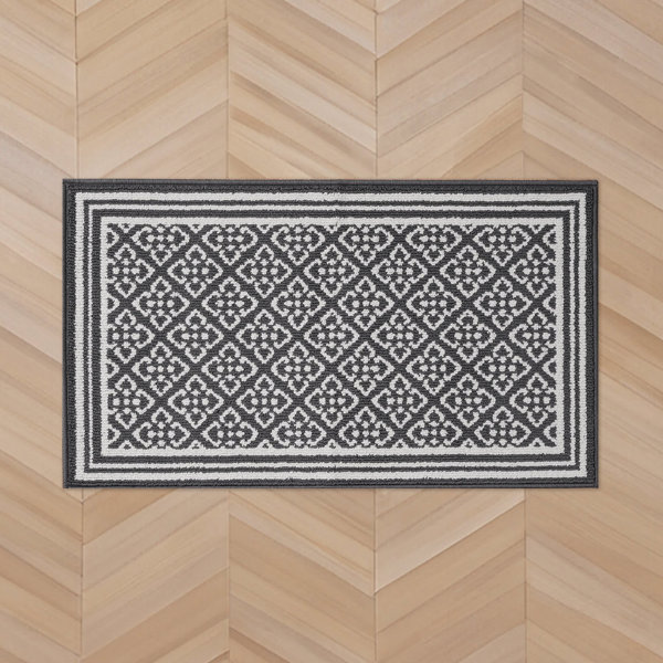 Laura Ashley Isla Machine Woven Synthetic Geometric Area Rug In Dark ...