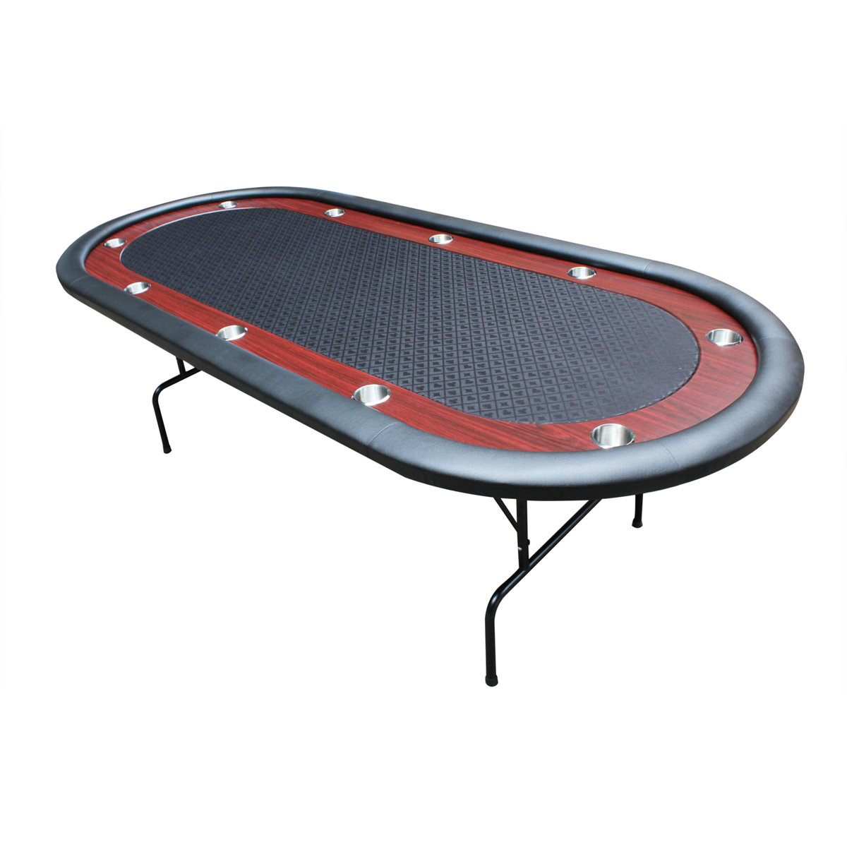 INO Design 96" Light Series Poker Table With Wooden Texture Racetrack ...