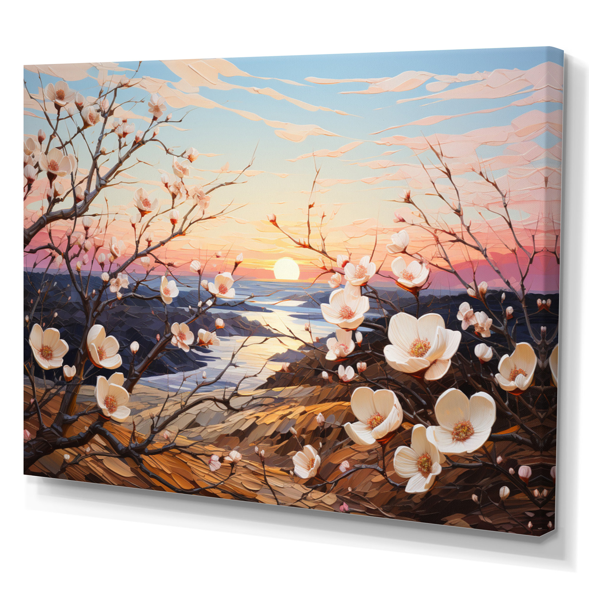 Red Barrel Studio® White Pink Dogwood Dream - Print on Canvas | Wayfair