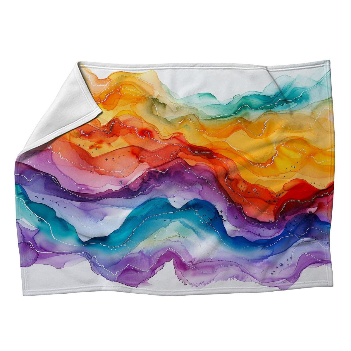 VisionDecor Colorful Flow Fleece Throw Blanket - Abstract Throws for ...