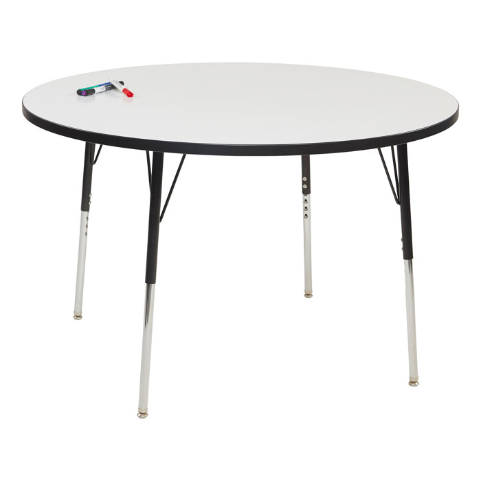 Learniture Adjustable-Height Dry-Erase Round (48" D) Activity Table ...