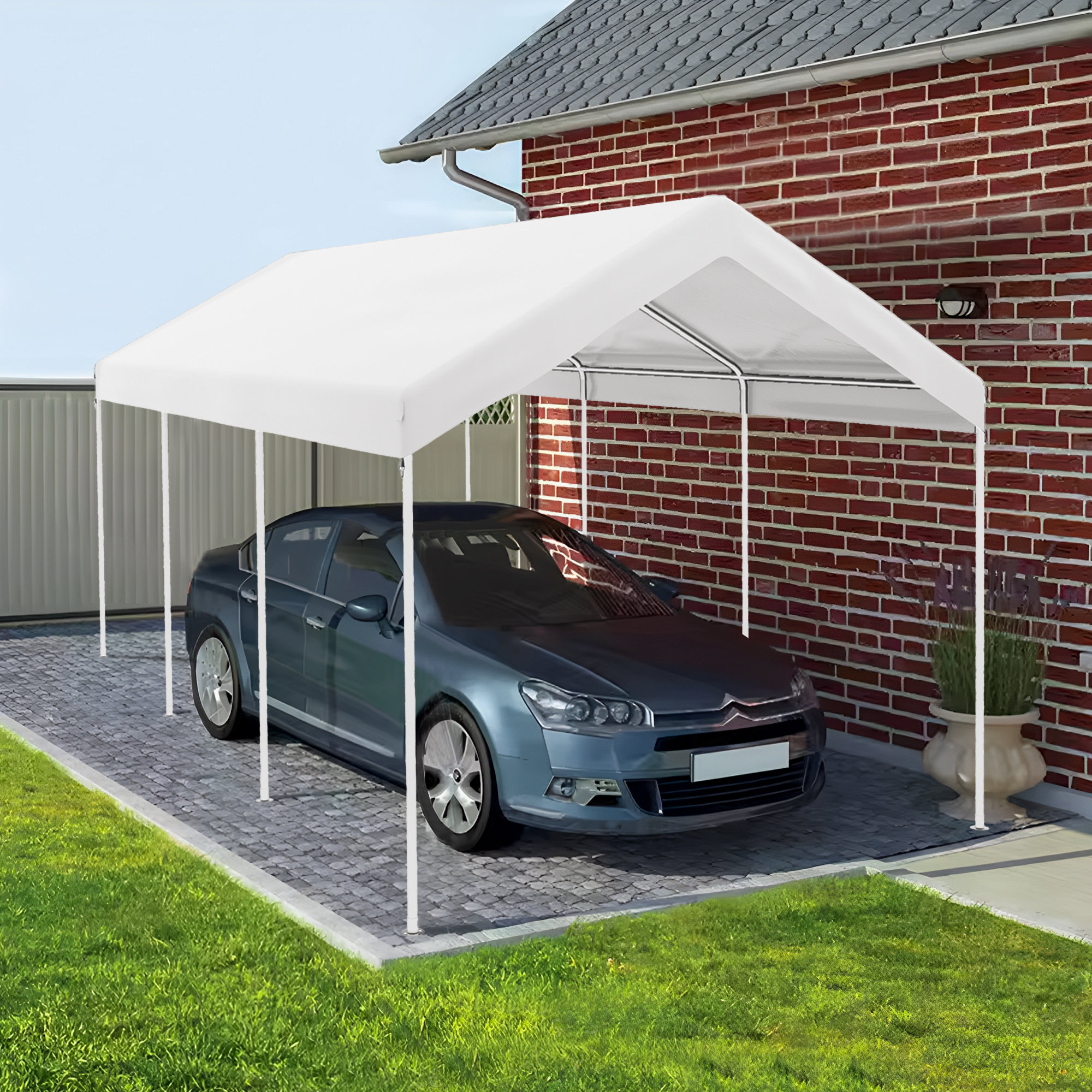 ANGUS GENE INC 10' X 20' Carport Replacement Top Canopy Cover ...
