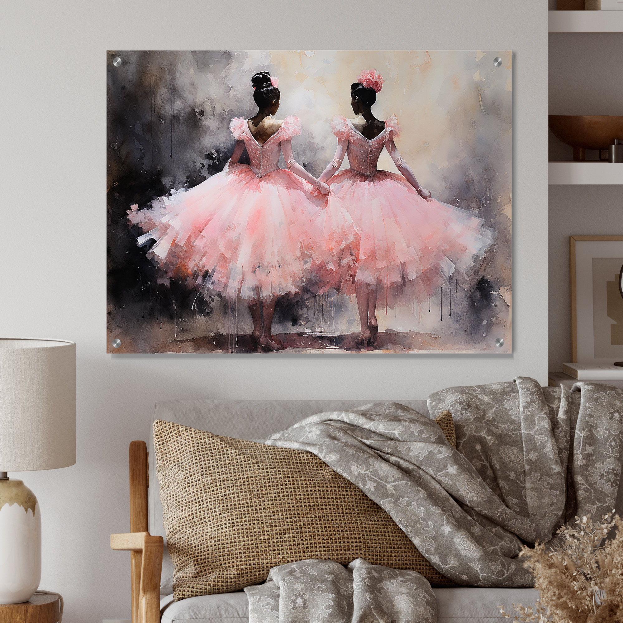 Design Art Pink Ballet Dance I - Ballet Acrylic Wall Art Glass | Wayfair