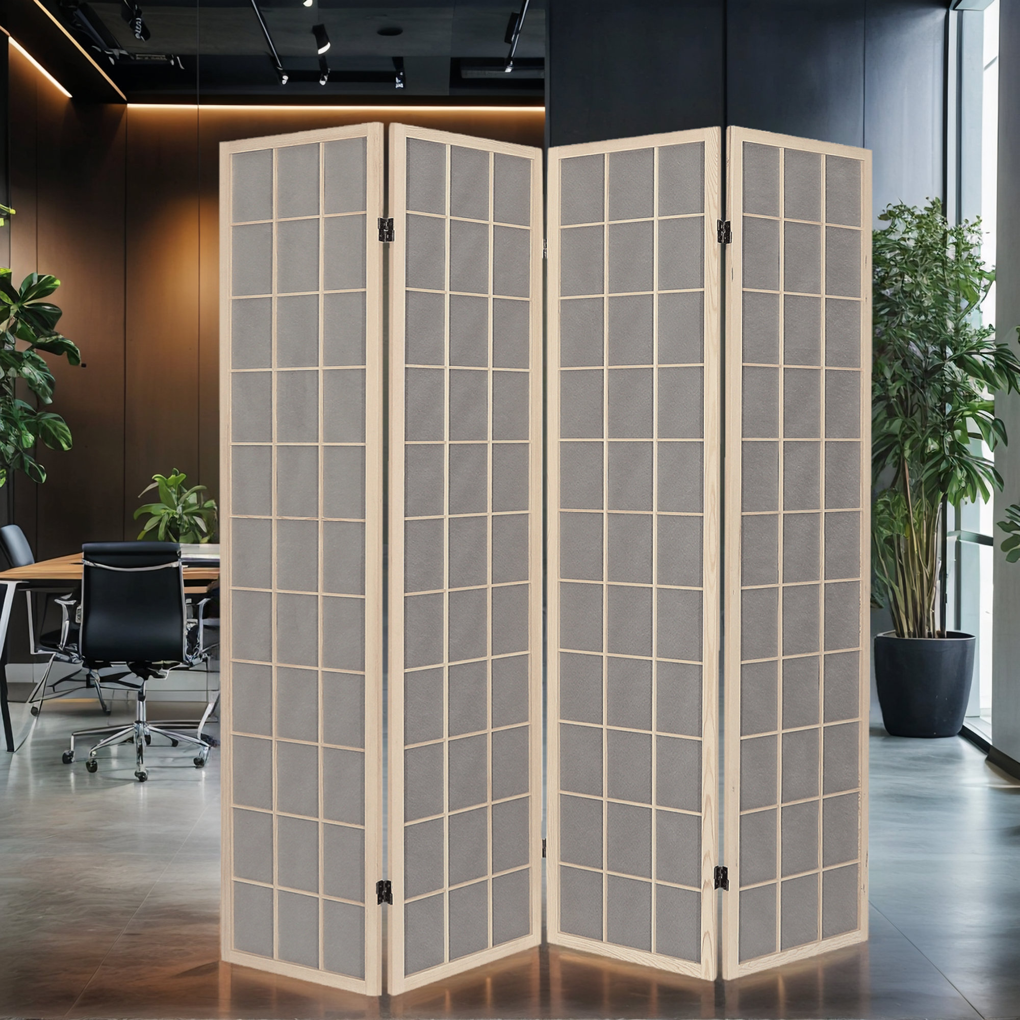 Ebern Designs 4 - Panel Wood Folding Room Divider Screens Privacy ...