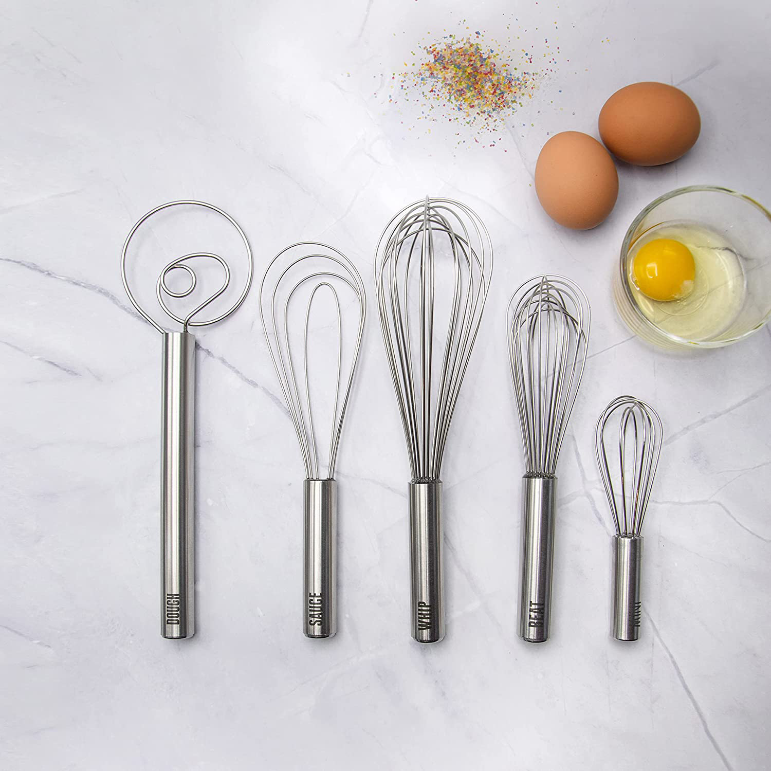Tovolo Stainless Steel Whisk Kitchen Utensil Bundle - Set of 5 ...