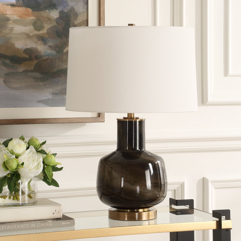 Everly Quinn Meretsky Charcoal Table Lamp | Wayfair