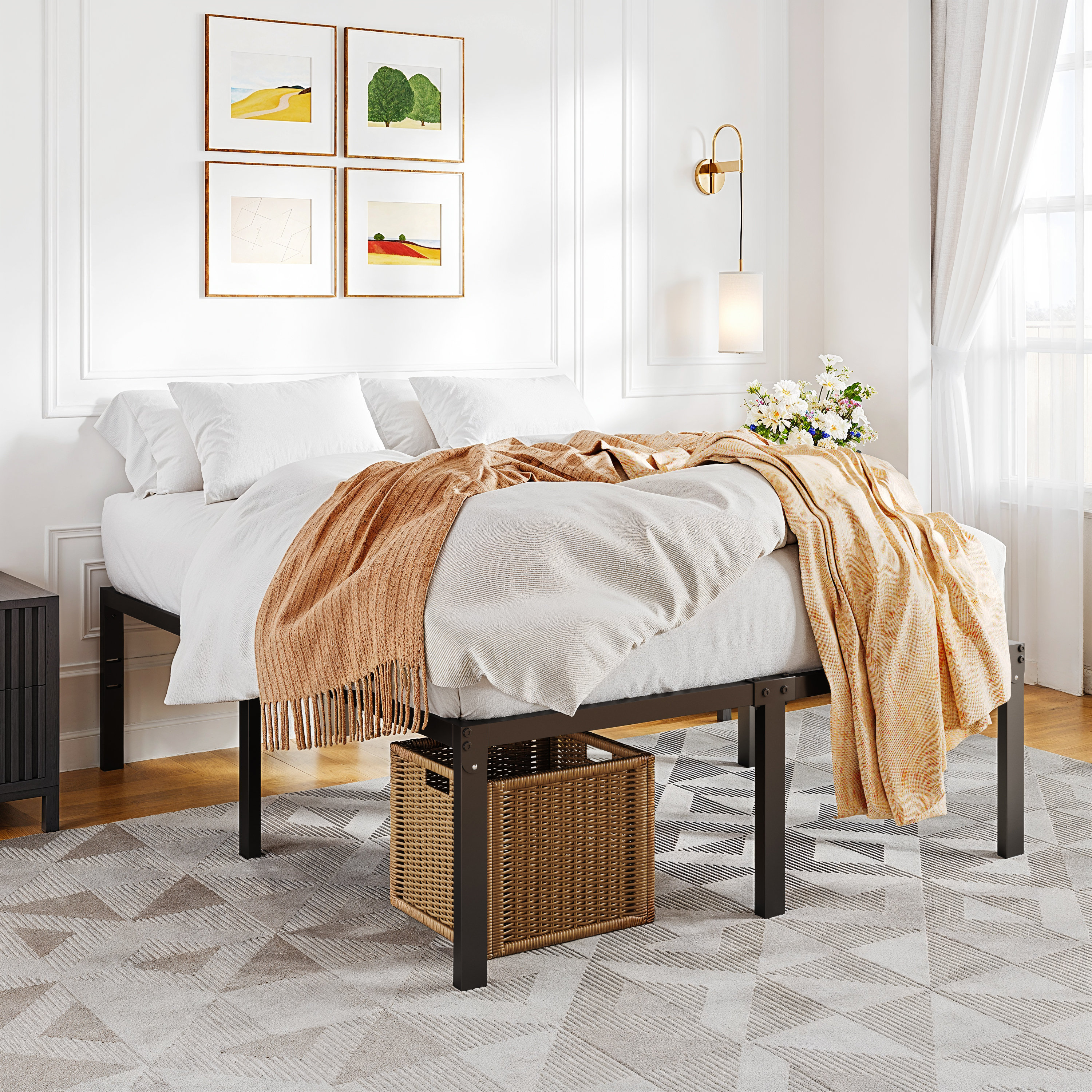 Latitude Run® Modern Metal Bed Frame, No Headboard, No Box Spring ...