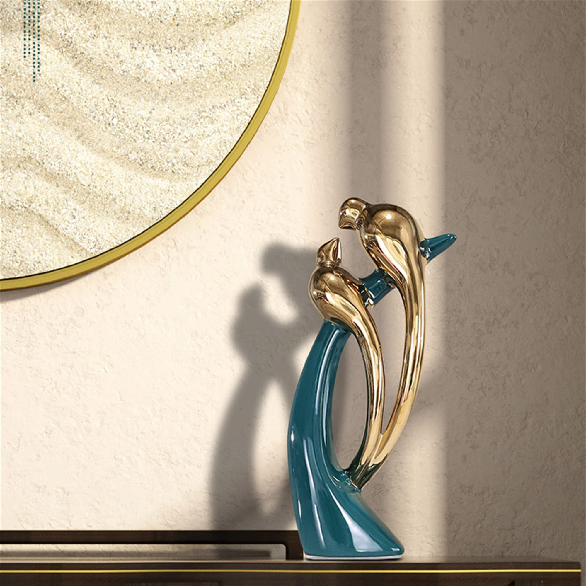 Mercer41 Modern Ceramic Couple Birds Statues Elegant Birds Lovers ...