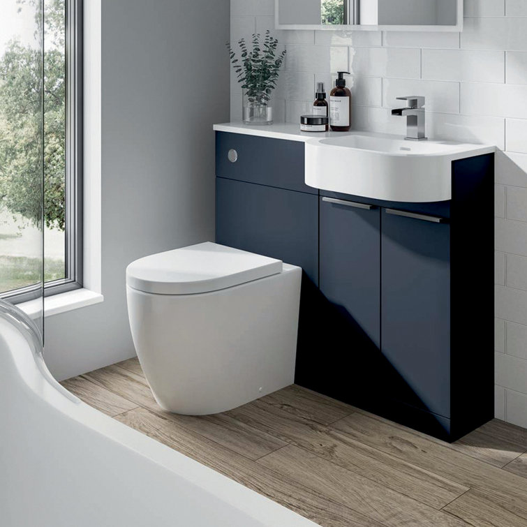 Elation Bathrooms Combination Vanity And Wc Unit Right Hand | Wayfair.co.uk