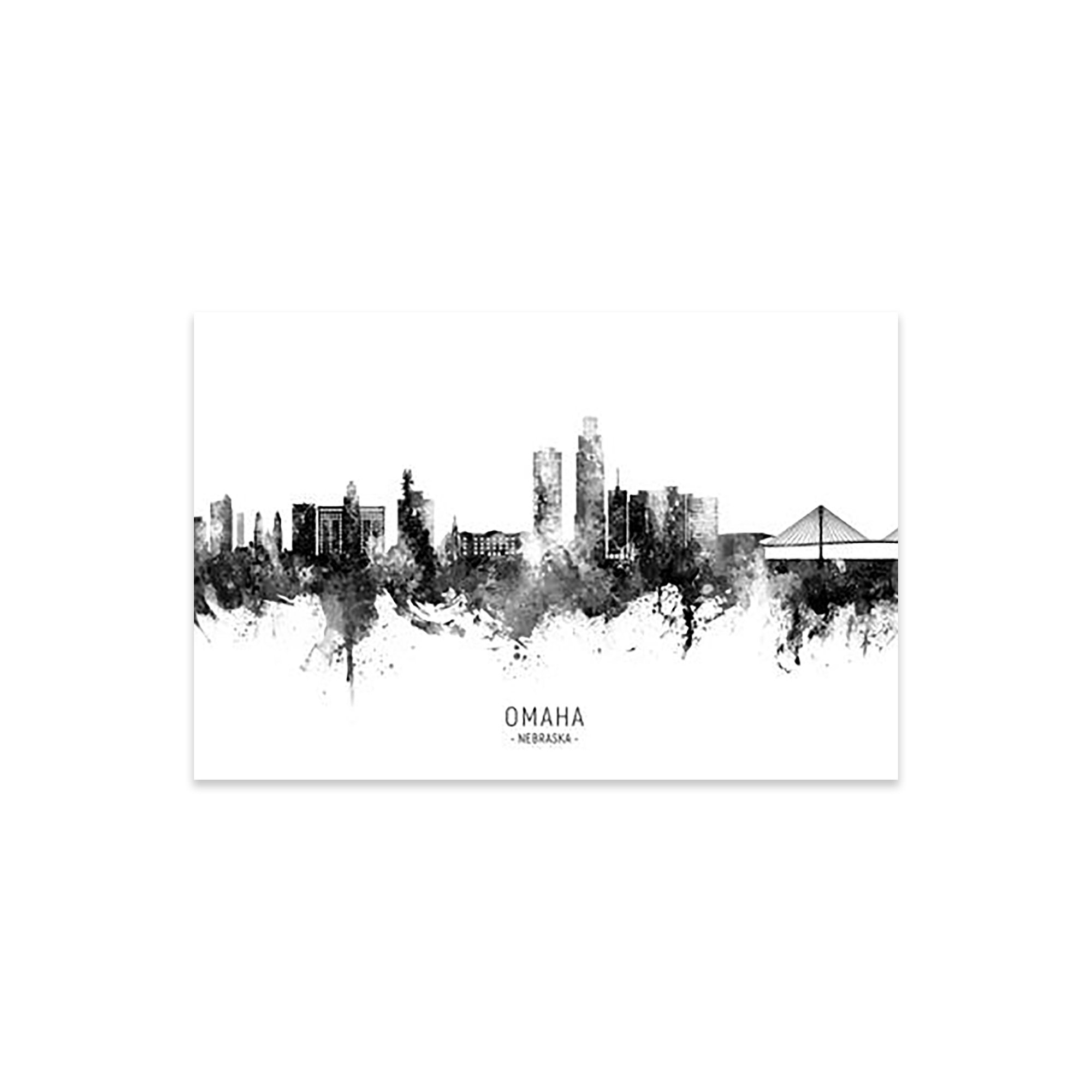 Latitude Run® Omaha Nebraska Skyline Name Bw Print On Acrylic Glass ...