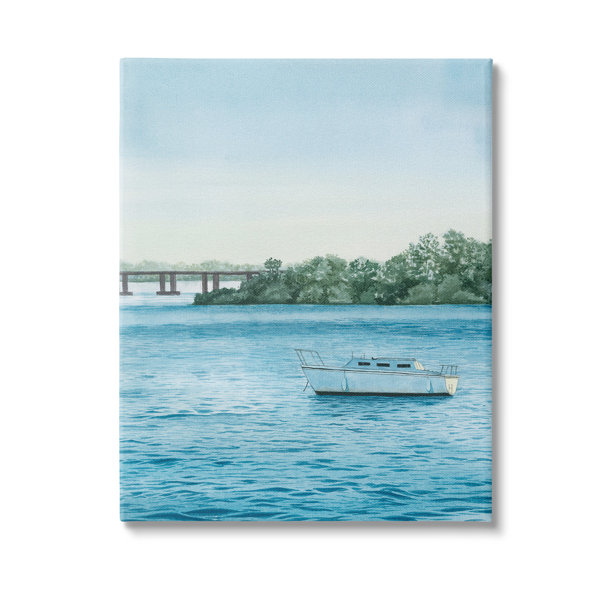 Breakwater Bay Boat & Bridge Scenery Canvas Wall Art Design By Grace ...