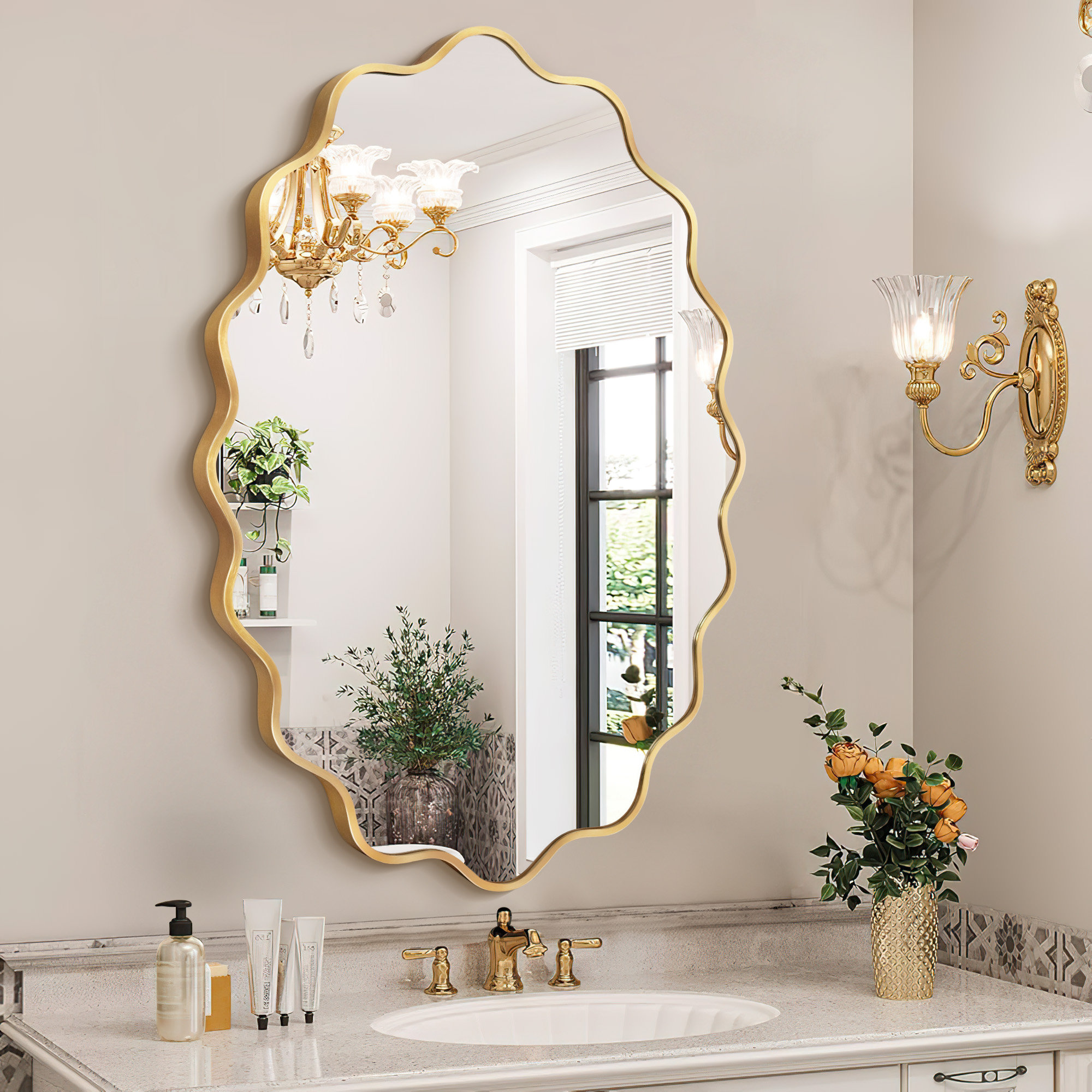 House of Hampton® Scalloped Oval Metal Wall Mirror & Reviews | Wayfair