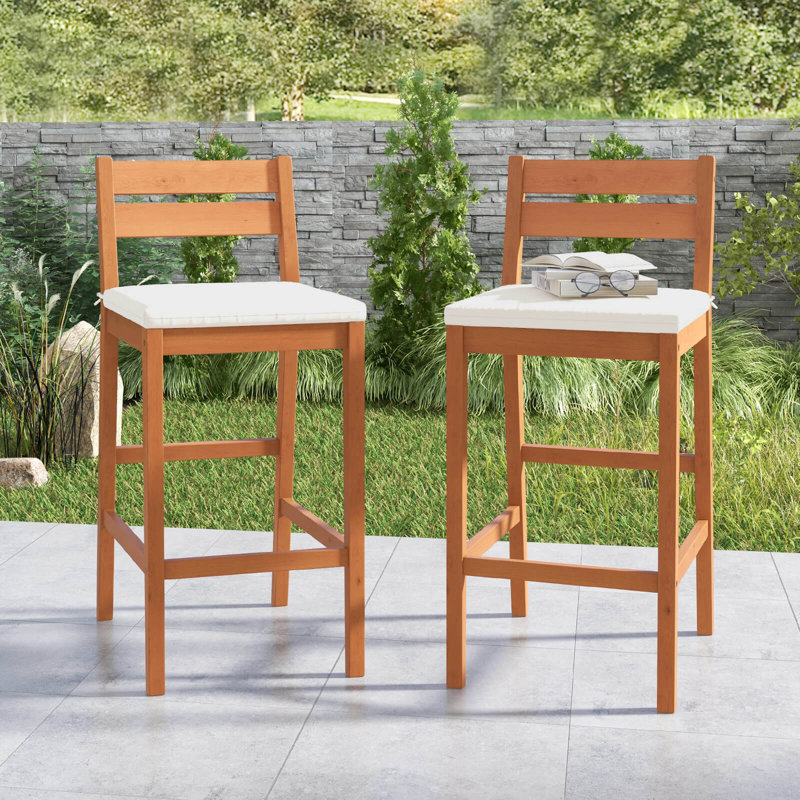 Winston Porter Demetrica Eucalyptus Outdoor 29.5'' Bar Stool with ...