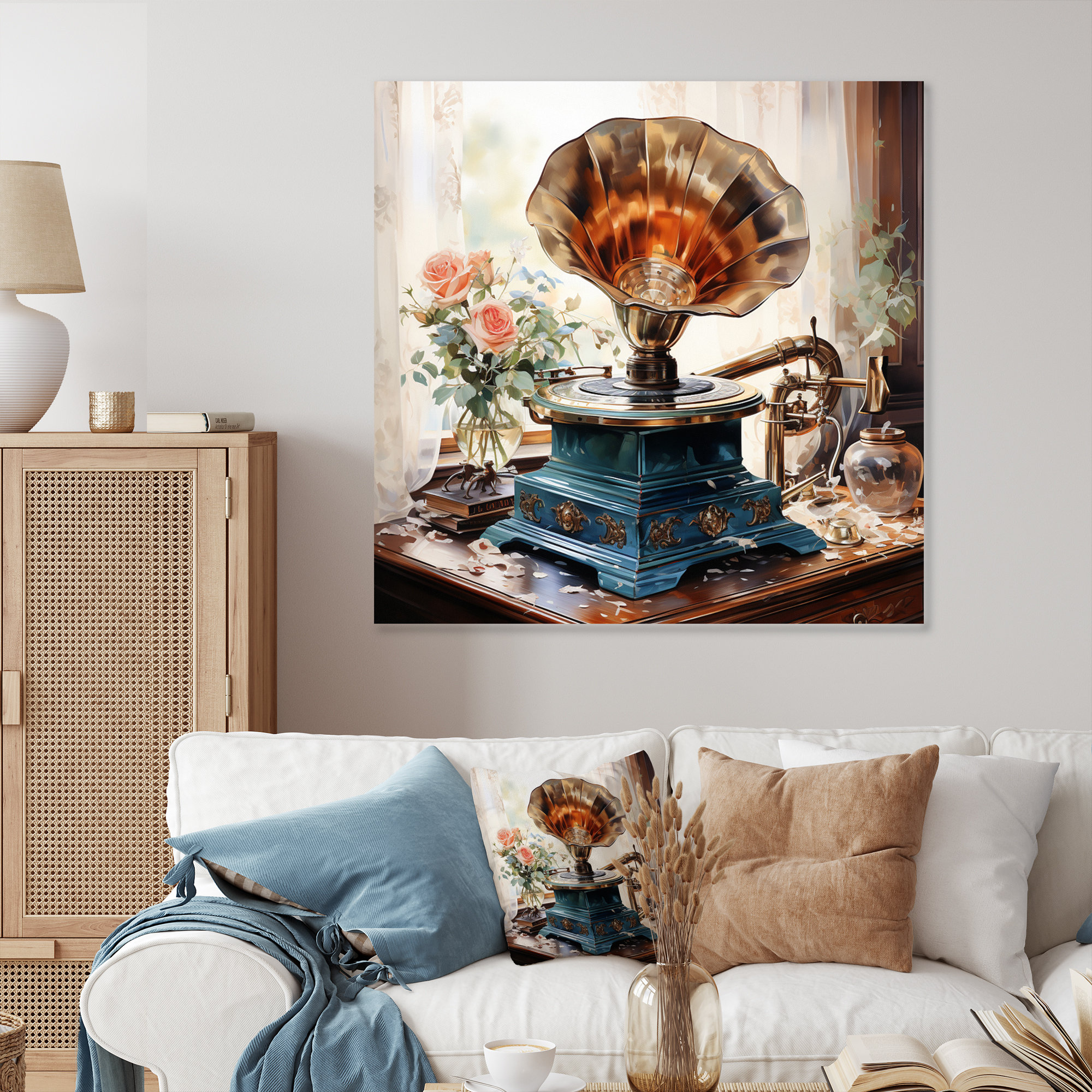 Rosdorf Park Gold Gold Phonograph Popart III - Music Metal Wall Art ...