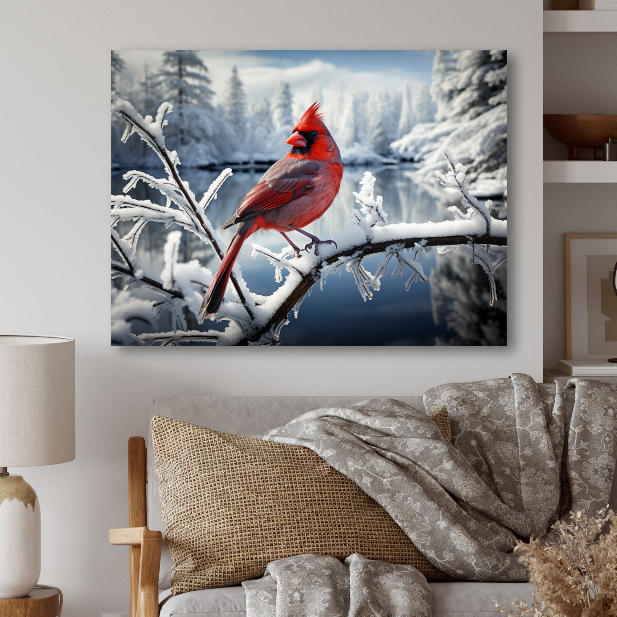 Millwood Pines Canada Red Cardinal Bird Winter Wonderland V - Animals ...