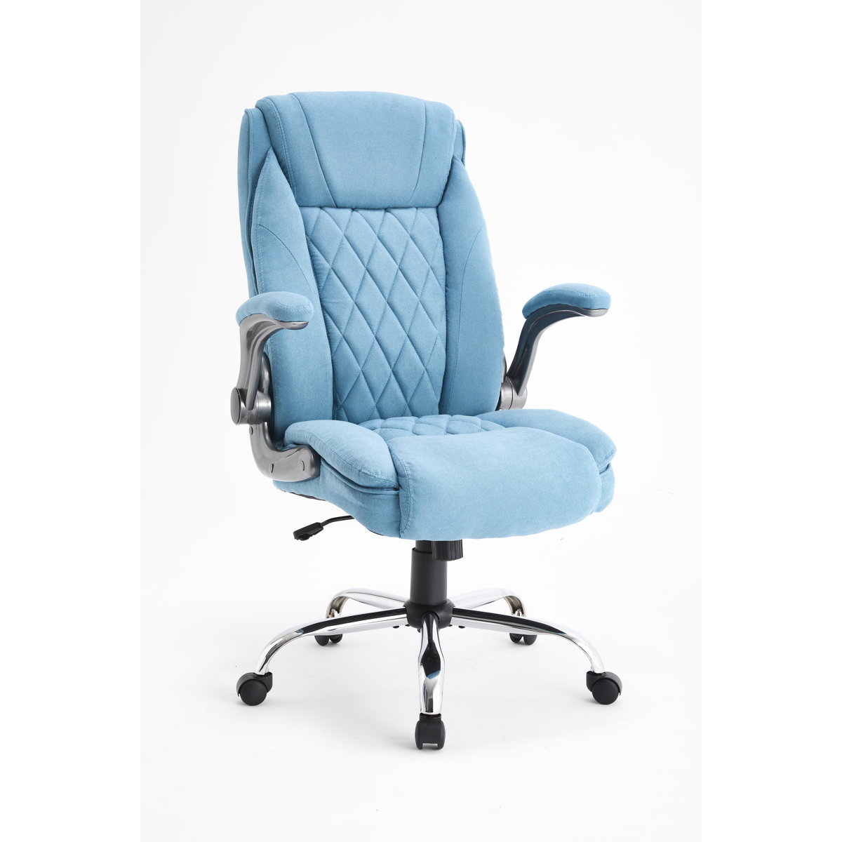 Inbox Zero Grand et grand fauteuil de bureau en tissu à haut dossier ...