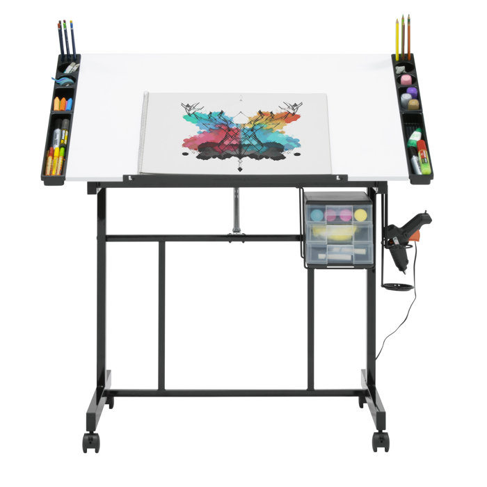 Inbox Zero Crabtree 41'' Deluxe Craft Station, Adjustable Drafting and ...