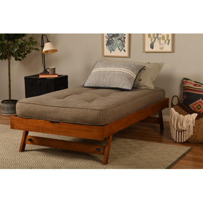 Lark Manor Alhamdi Solid Wood Pop Up Bed with Mattress & Reviews | Wayfair