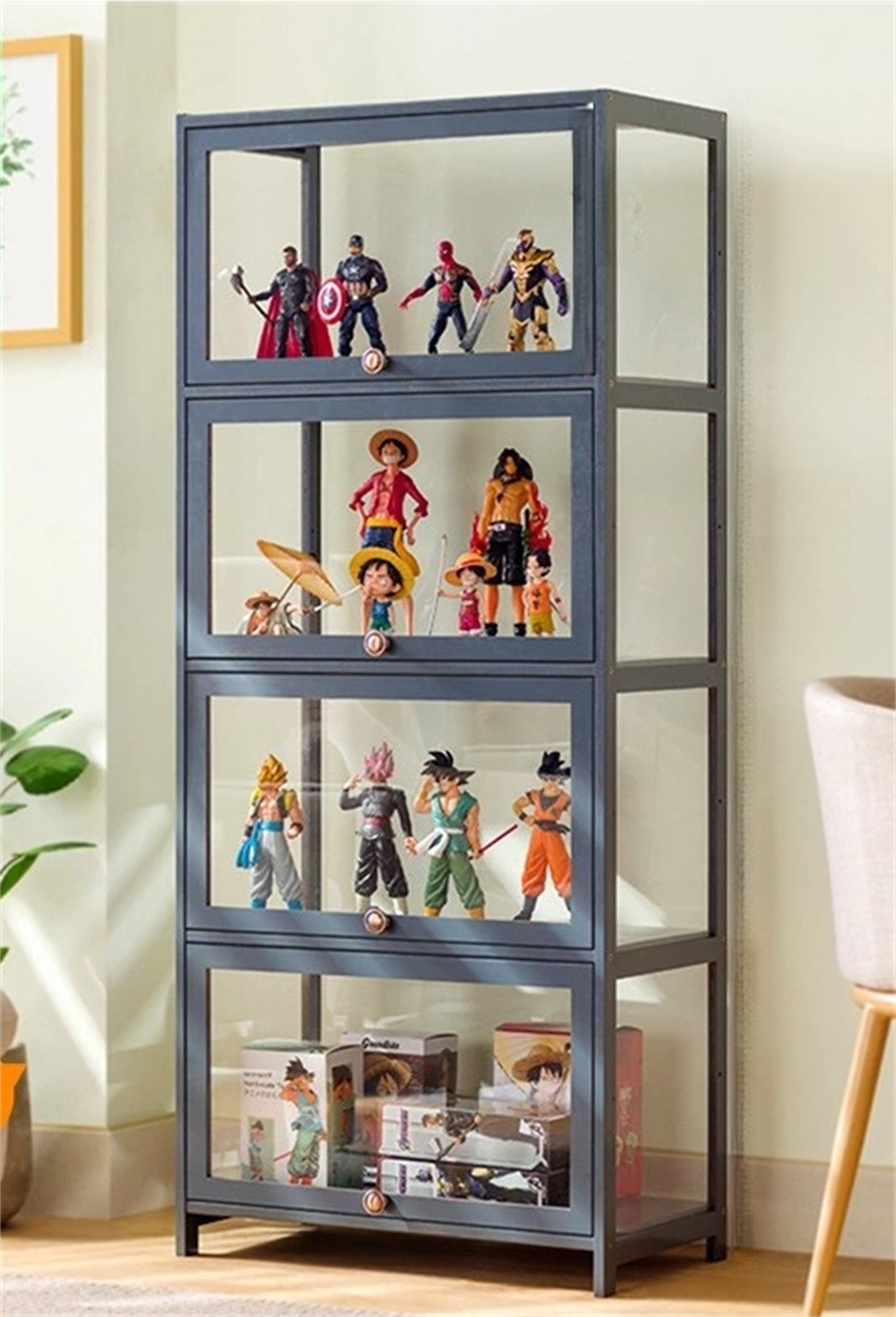 George Oliver Transparent Multi-layer Figurine Storage Box Storage Rack ...