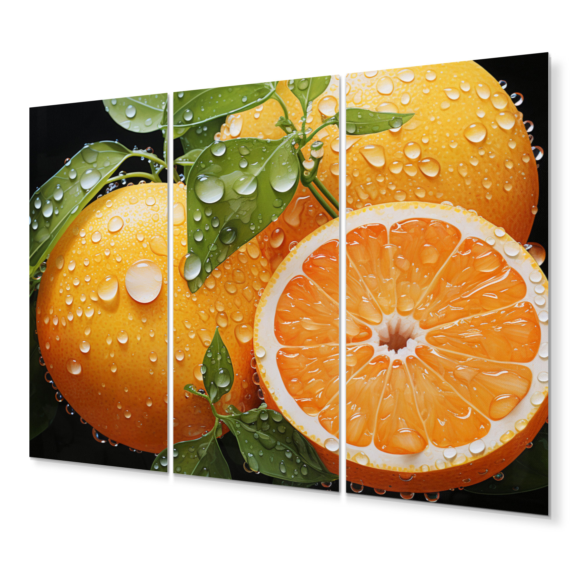 Design Art Fruit Cantaloupe Orange Pointillism - Food & Beverage Metal ...