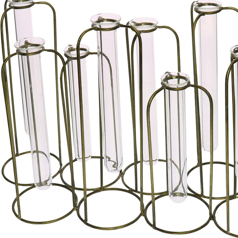 Sand & Stable™ 9 Piece Lailah Clear/Gold Indoor / Outdoor Stainless ...