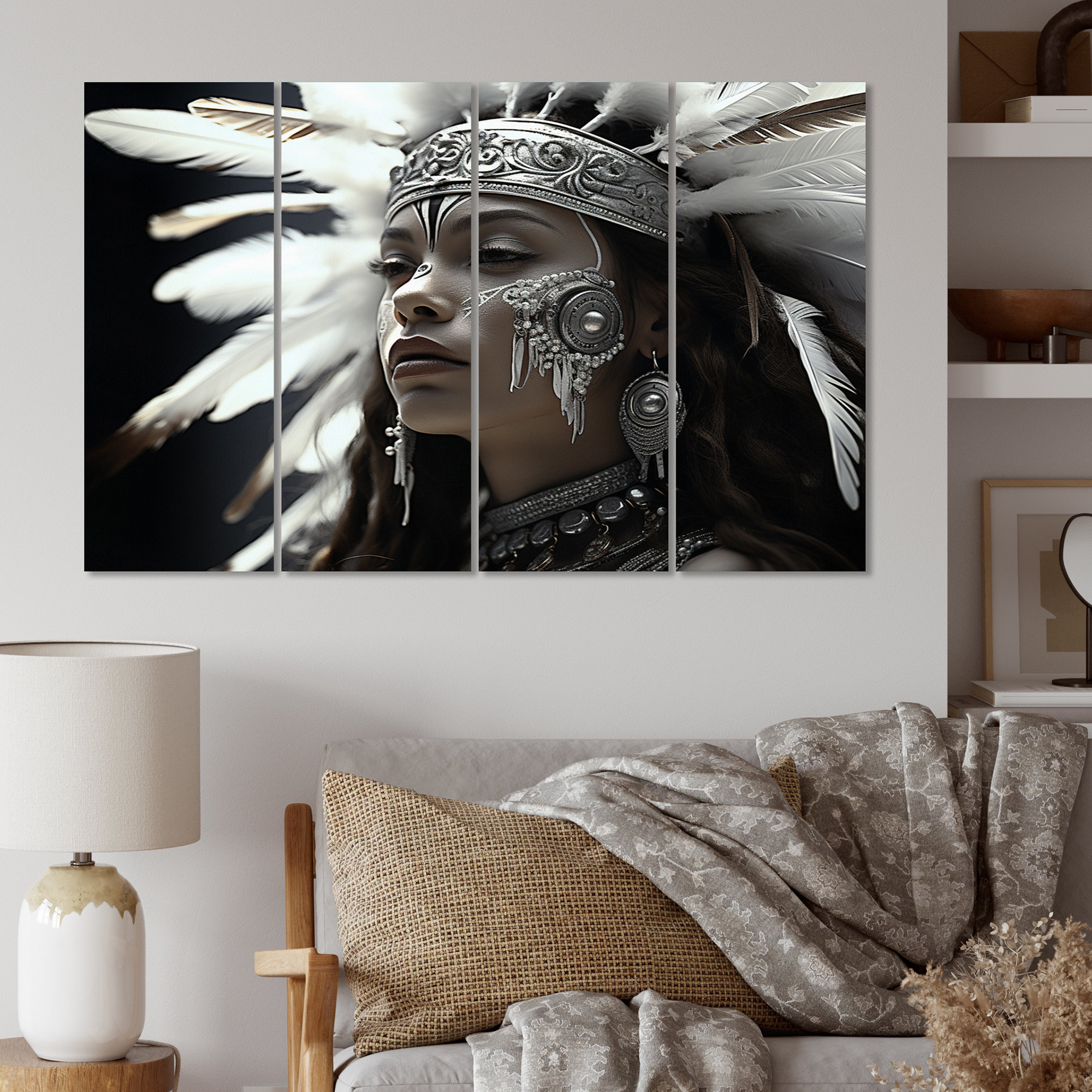 Union Rustic Native Art Tribal Spirit Portrait Native Tribal Spirit ...