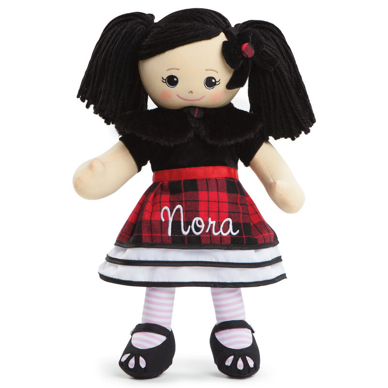 CPS Personalized Rag Doll With Winter Plaid Dress - Asian | Wayfair