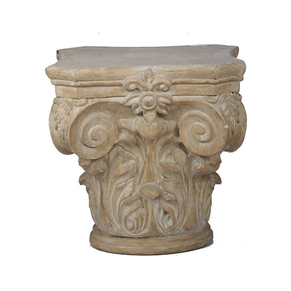Ophelia & Co. Roman Cream Column Cap Pedestal - Large - 18x18x18.5 ...