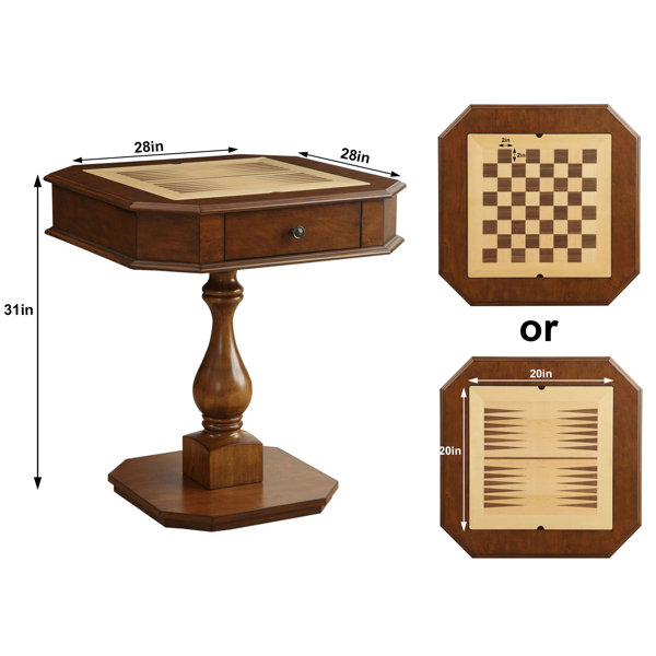 Vandia 3-in-1 Game Table - Chess Table, Chess Board Table, Backgammon ...