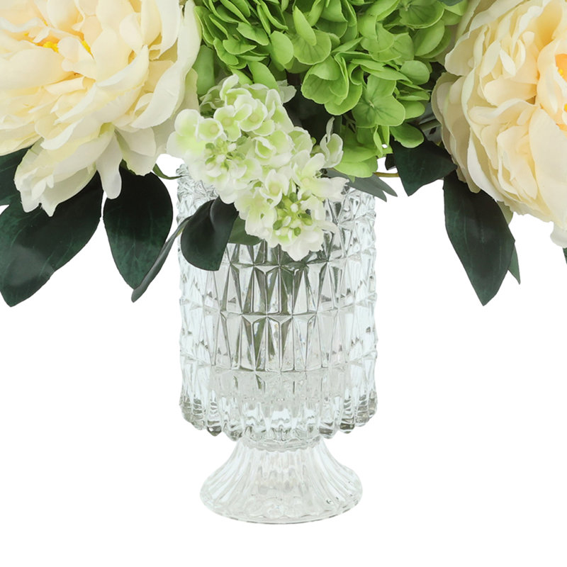 Primrue Mixed Floral Centerpiece in Glass Vase | Wayfair
