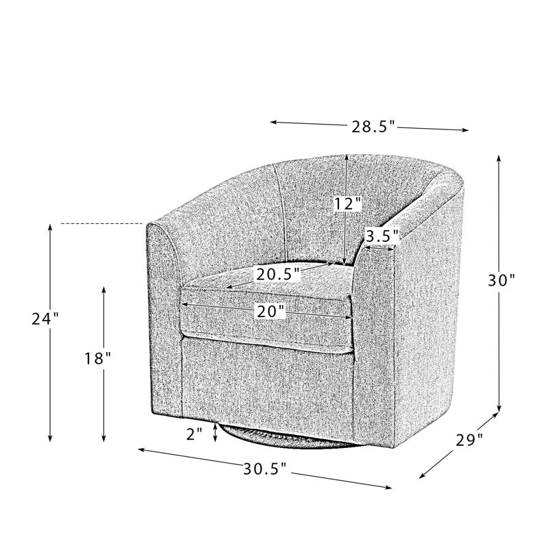 Hokku Designs Freudberg 30.5'' Wide Swivel Barrel Chair | Wayfair