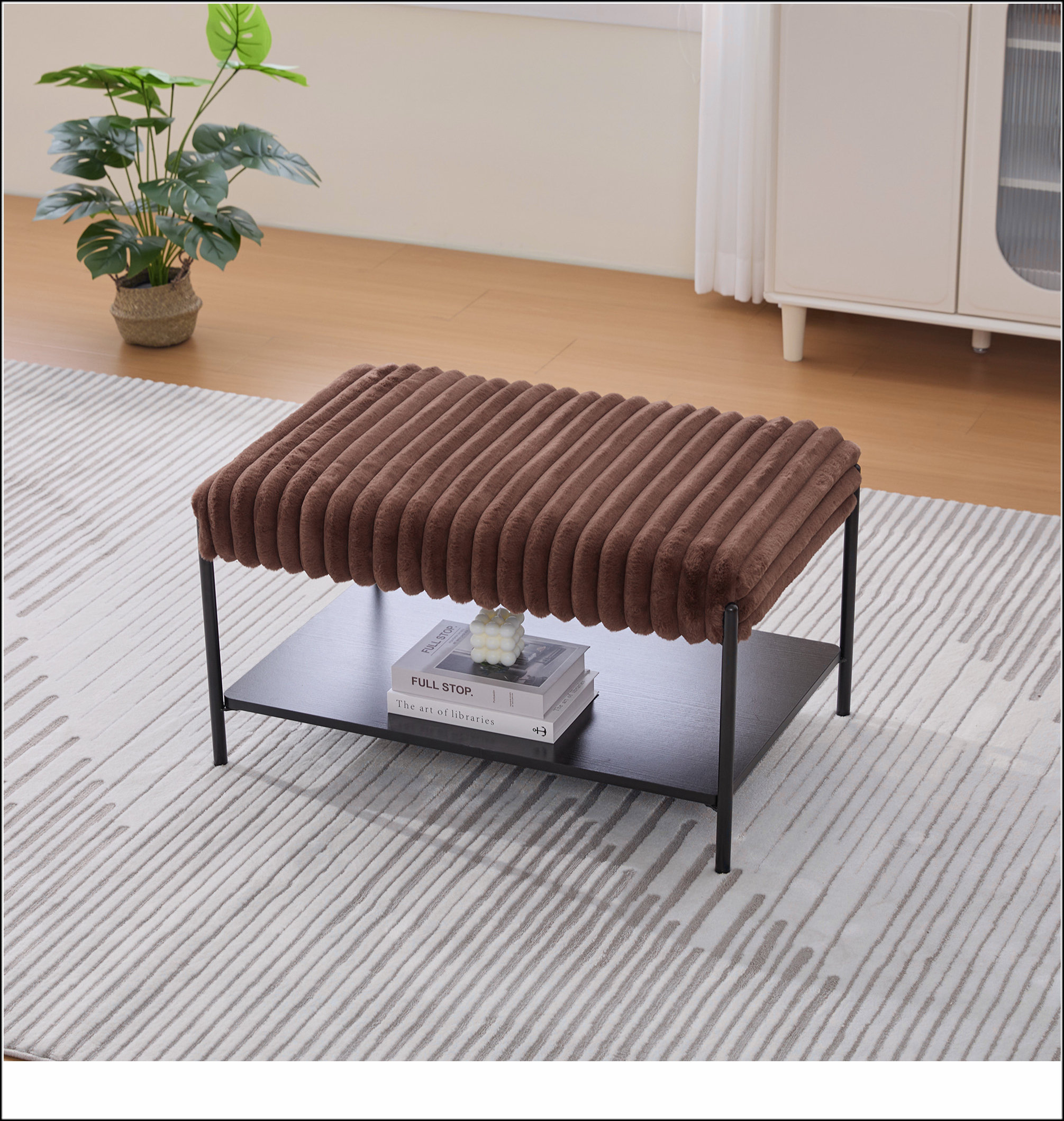 Mercer41 30.7"Wide Upholstered Ottoman Coffee Table Foot Rest with ...