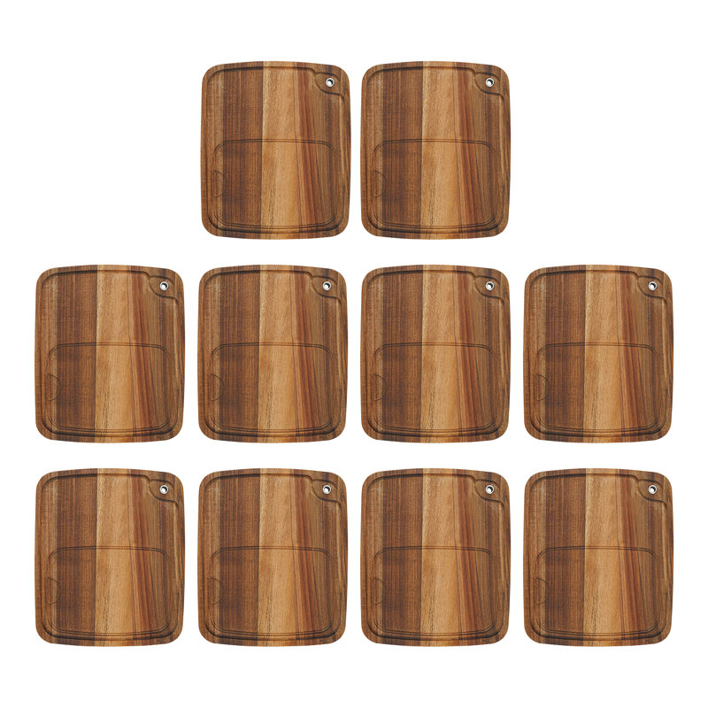 Loon Peak® 10 Pcs Tabletop Wooden Steak Serving Tray Plates | Wayfair