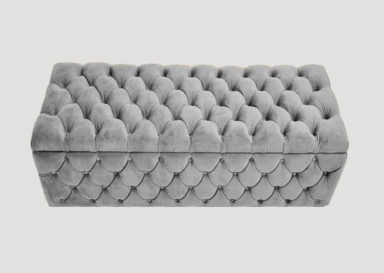 R&M Furnishers Lux Italian Large Chesterfield Upholstered Ottoman ...