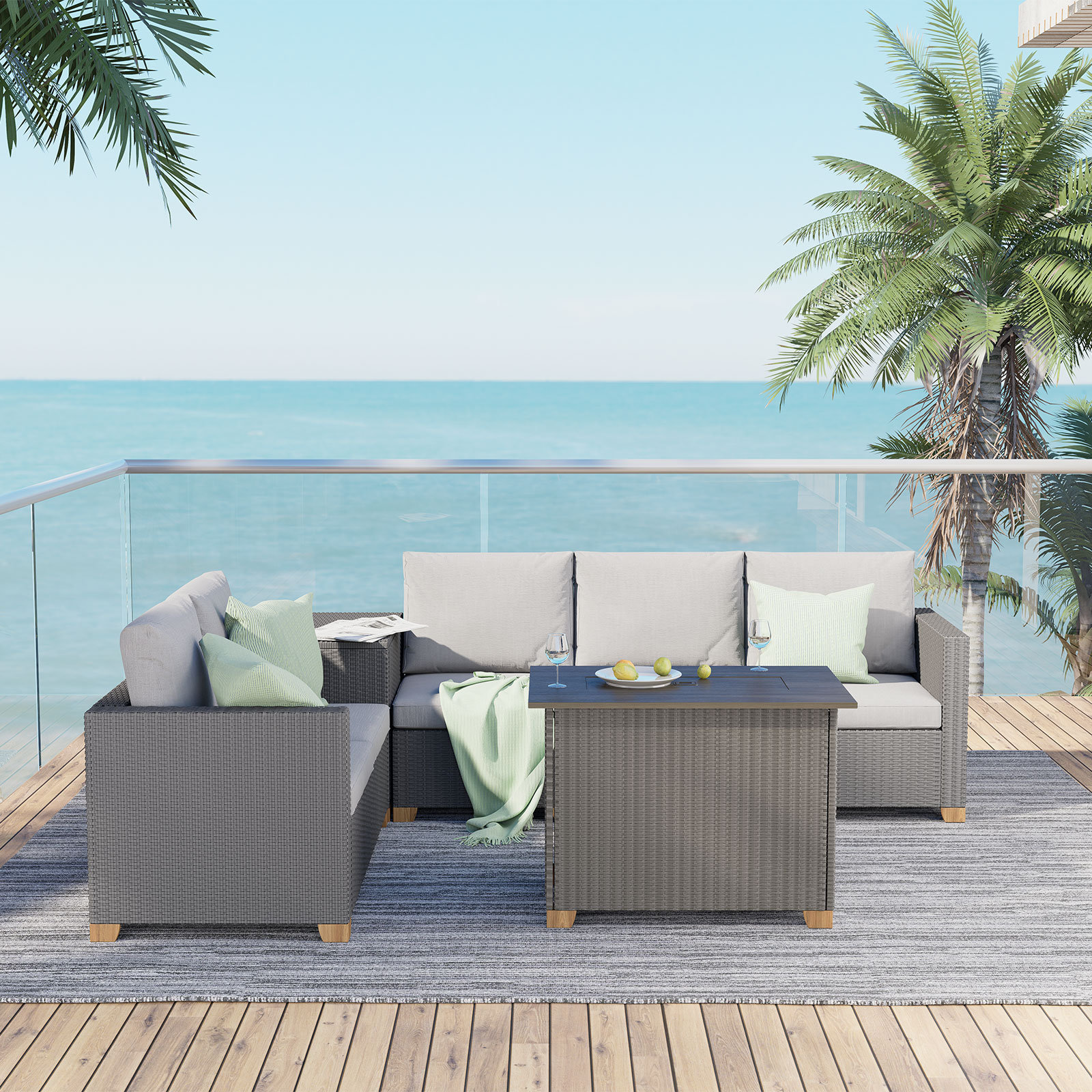 Grand Patio 5 Pieces All-Weather Wicker Patio Furniture Sets & Reviews ...