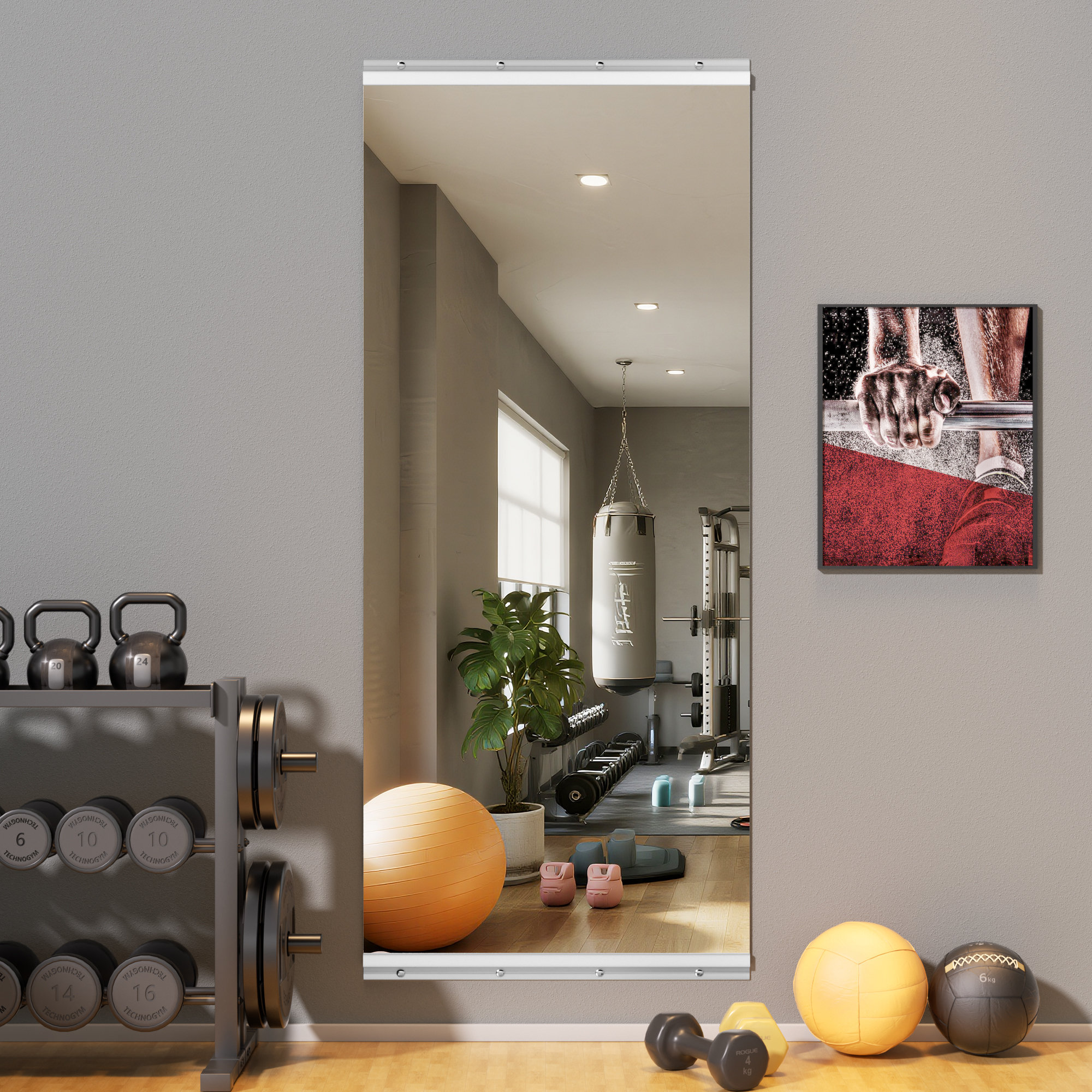 Latitude Run® Full Length Rectangle Wall Mirror Home Gym Mirror Dance ...